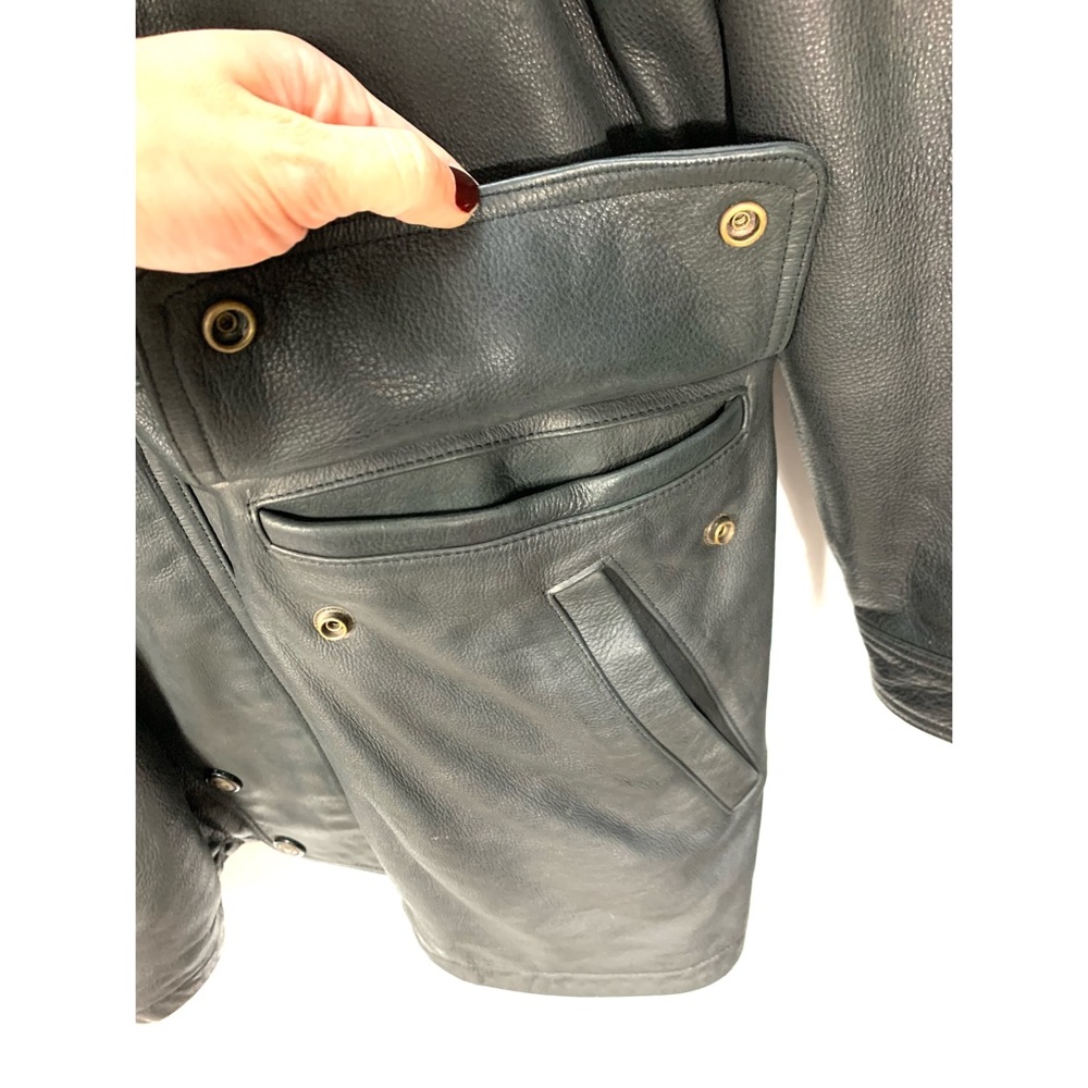 Reed Leather Sportswear Black Leather Coat - Gem